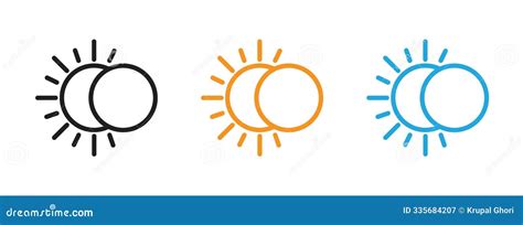 Eclipse Icon Thin Line Illustration Set Stock Vector Illustration Of Vector Isolated 335684207