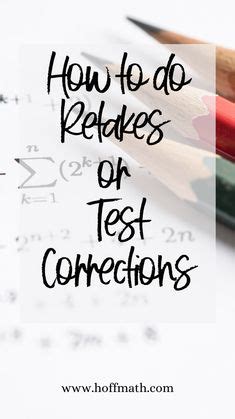 Test And Assessment Corrections Forms 3 Versions Teaching Math