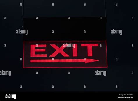 Close Up Of An Exit Sign Stock Photo Alamy