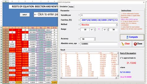A Result Of Solving Equation 1 Using Bisection Method Download