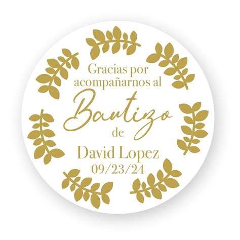 Bautizo Stickers Bautizo Round Stickers Labels Personalized Bautizo
