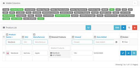 OpenCart Quick Add Edit Multiple Products