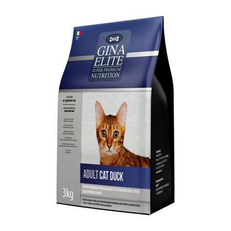 Gina Elite Cat Duck сухой корм для взрослых кошек с уткой - 3 кг ...