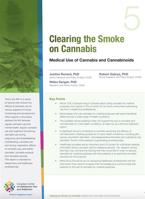 Clearing The Smoke On Cannabis And Cannabinoids Medical Use Of