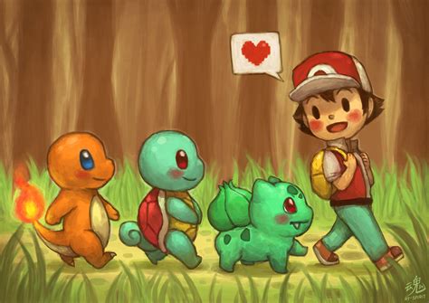 Red Bulbasaur Squirtle And Charmander Pokemon And More Drawn By Ry Spirit Danbooru