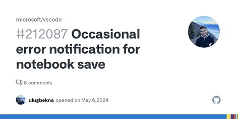 Occasional Error Notification For Notebook Save Issue Microsoft Vscode Github
