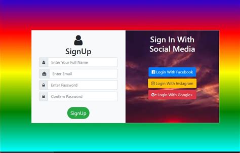 Creating Signup Web Page Using Html Css Bootstrap Note If