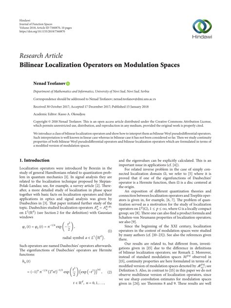 Pdf Bilinear Localization Operators On Modulation Spaces