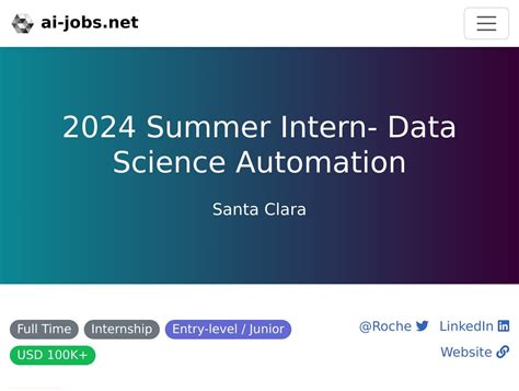 Hiring 2024 Summer Intern Data Science Automation In Santa Clara Raimljobs