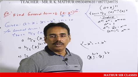 Maths Binomial Theorem Sums Mathematics Mathur Sir Classes Youtube