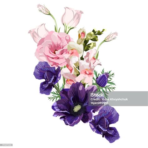 여름 봄 꽃꽃 프레임입니다 유스토마 수선화 말미잘 라일락 야생화와 꽃 꽃다발 꽃 빈티지 인사말 카드 요소입니다 수채화 번성 테두리 0명에 대한 스톡 벡터 아트 및 기타