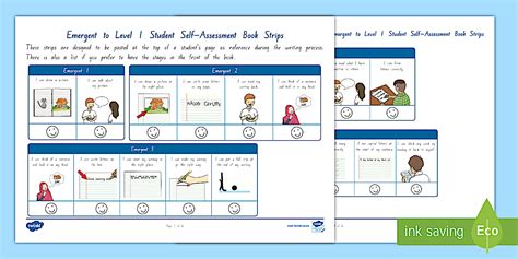 Editable Nz Emergent To Level 1 Writing Self Assessment Checklist