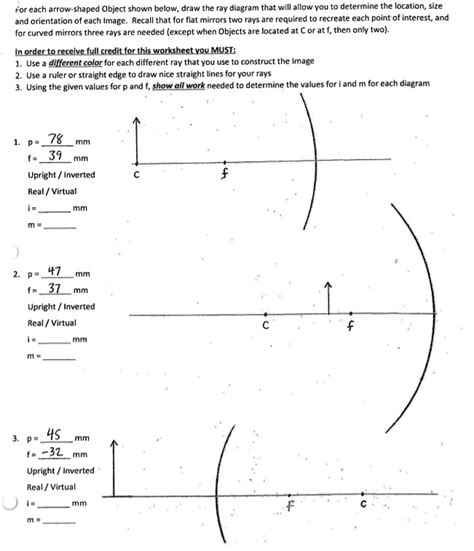 Solved For Each Arrow Shaped Object Shown Below Draw The Ray Diagram