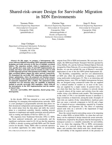Pdf Shared Risk Aware Design For Survivable Migration In Sdn Environments
