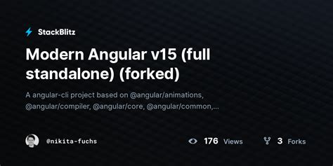 Modern Angular V15 Full Standalone Forked Stackblitz