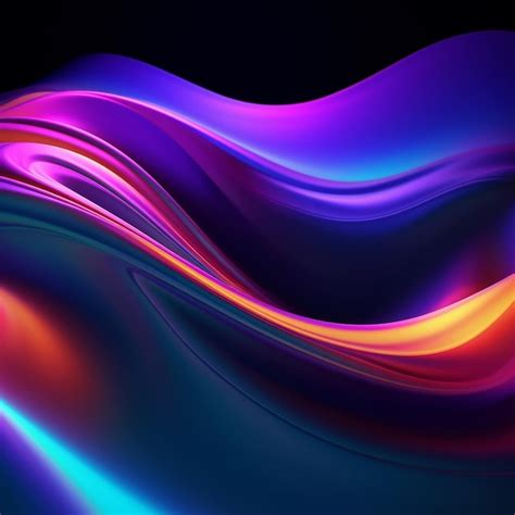 Vibrant Gradient Waves Abstract Background Collection Premium Ai Generated Image