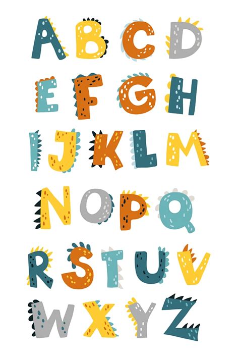 卡通矢量儿童英文字母 花瓣网