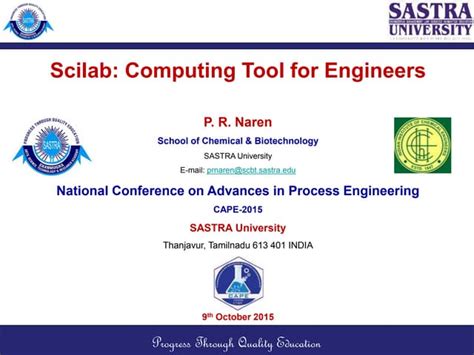 Scilab Computing Tool For Engineers Pptx Physics Science