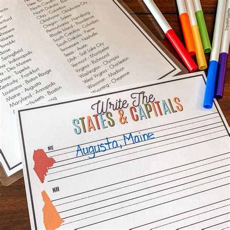 States And Capitals Printable Activity Bundle Arrows And Applesauce