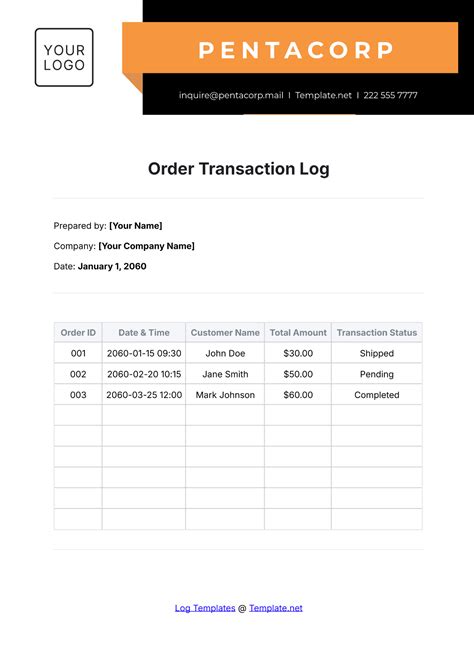 Free Transaction Templates Editable And Printable