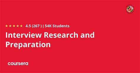 Interview Research And Preparation Coursera