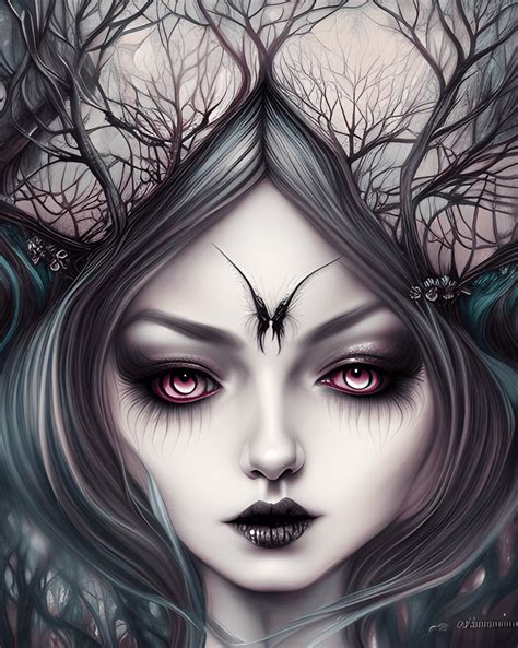 Detailed Intricate Gothic Pixie Headshot · Creative Fabrica