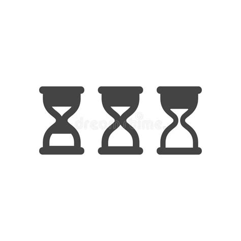 Hourglass Simple Black Vector Icon Set Stock Vector Illustration Of