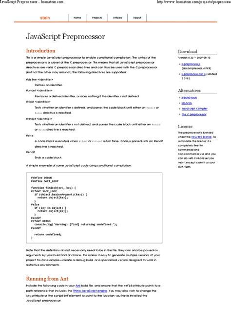 Javascript Pre Processor Pdf Java Script J Query