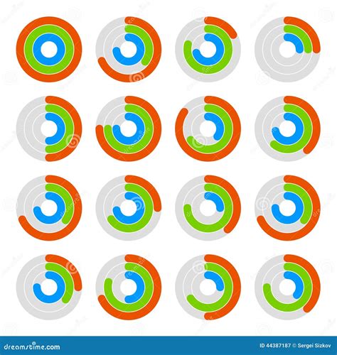 Progress Diagram Structure Circle 100 Percent Loading Template Circular Grey Color Progress
