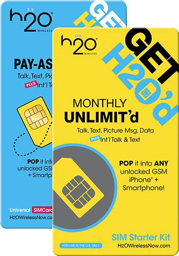 Best Buy H2O Prepaid Wireless SIM Card Blue H2O Wireless