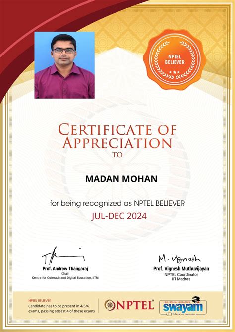 Madan Mohan On Linkedin Nptel Computerscience Engineering Niet Domaincertificate Nptel