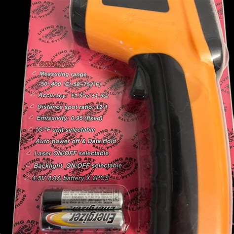 Digital Infrared Thermometer Gun Living Art Ball Pythons