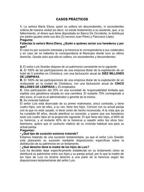 Casos Prácticos Civil Iii Pdf Herencia Justicia