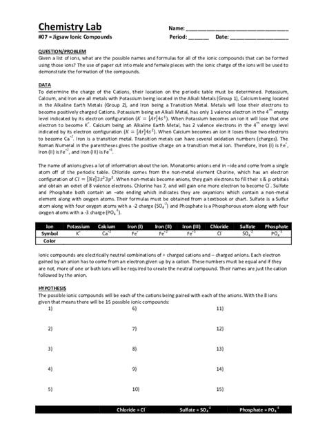 Fillable Online Answers Ionic Compounds Packet Docx Fax Email Print