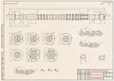 파란색 배경 브로치 기술 설계 커버 청사진 벡터 일에 기계 공학 도면 프리미엄 벡터