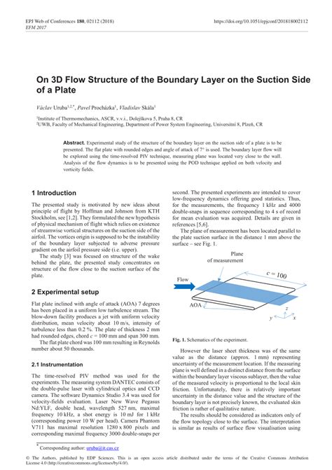 Pdf On 3d Flow Structure Of The Boundary Layer On The Suction Side Of
