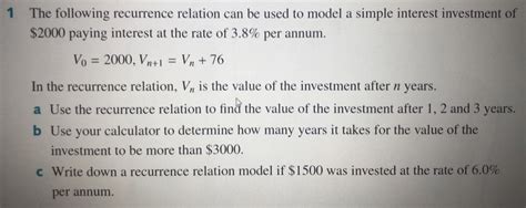 Solved 1 The Following Recurrence Relation Can Be Used To Model A