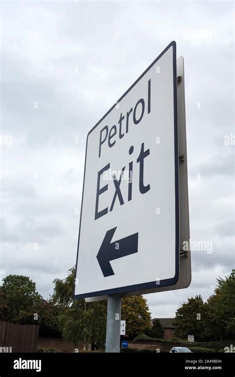 Petrol Exit Sign Stock Photo Alamy