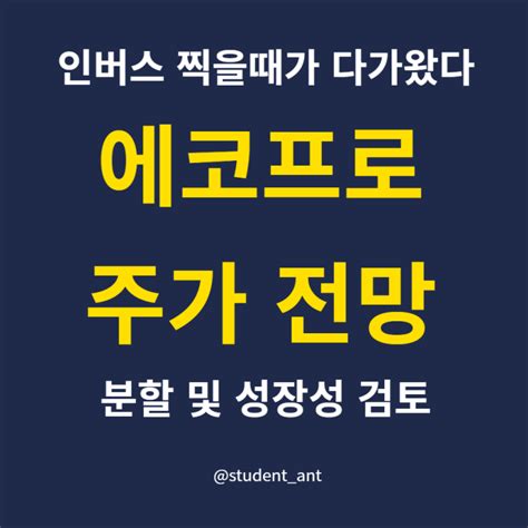 에코프로 주가 전망 및 목표주가 분할 가능성 네이버 블로그
