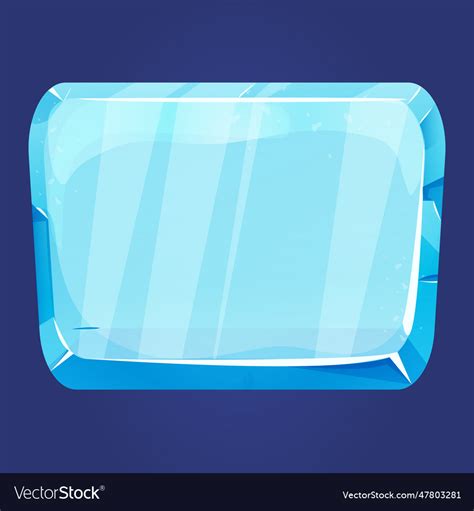 Ice Button Frozen Frame Level Menu In Cartoon Vector Image
