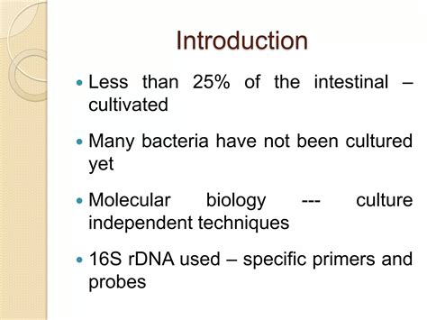 Culture Independent Methods For Detection And Enumeration Of Gut Microflora Pptx