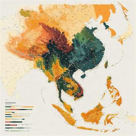 Map Infographic Showing Population Density By Region Premium Ai Generated Image