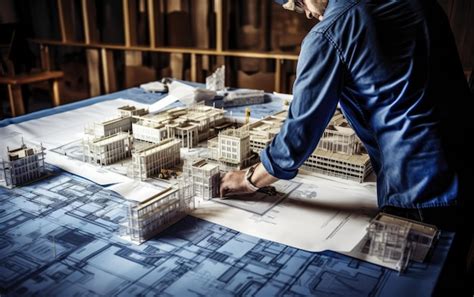 Premium Photo Planning Teamwork Architectural Blueprint Review