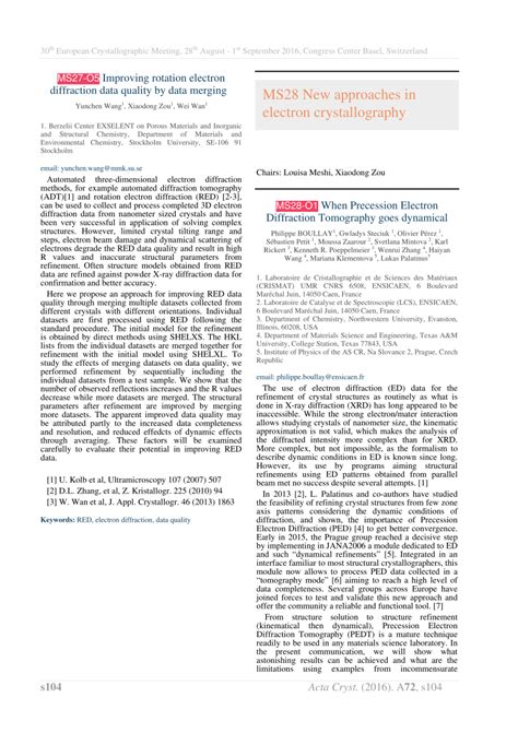 Pdf Improving Rotation Electron Diffraction Data Quality By Data Merging