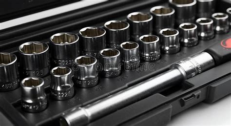 Socket Set With Extension Bar In Plastic Case For Repairing Stock Photo Image Of Plastic Auto