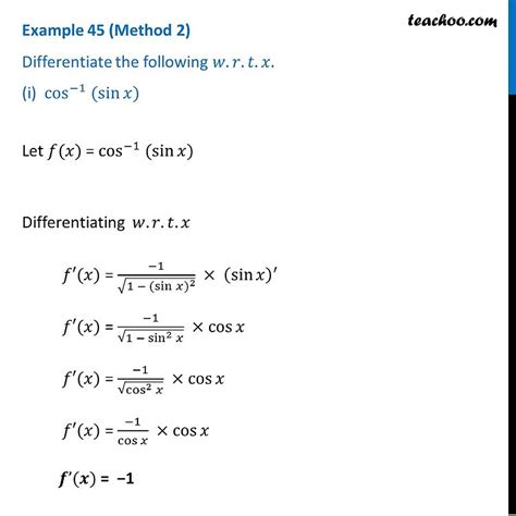 Example I Differentiate Cos Sin X W R T X Teachoo Example I Differentiate Cos Sin X W R T X Teachoo