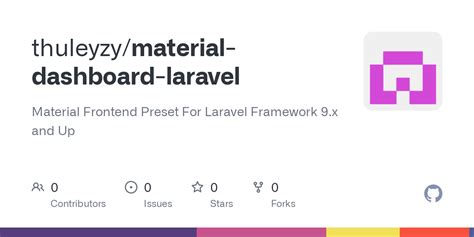Github Thuleyzymaterial Dashboard Laravel Material Frontend Preset For Laravel Framework 9x