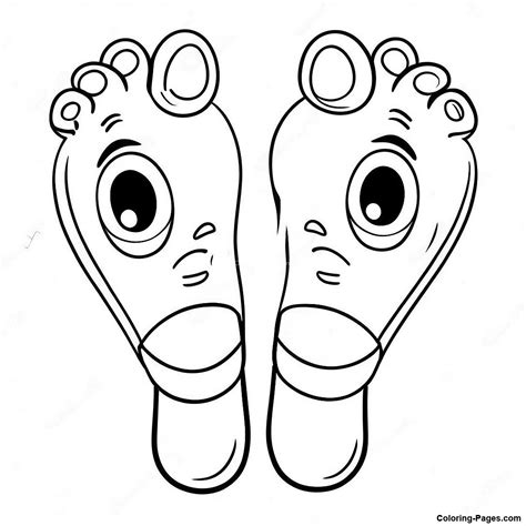 Cute Cartoon Feet Coloring Page Coloring