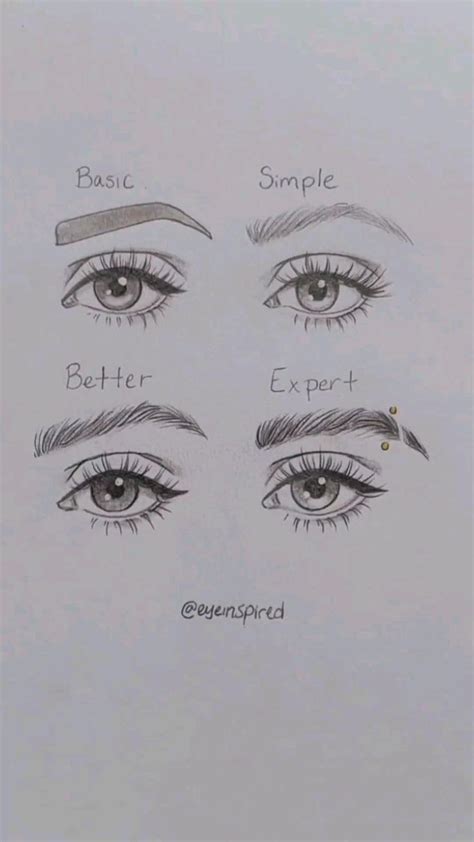 Eyebrow Sketching Techniques Easy Drawings Sketches Cool Pencil Drawings