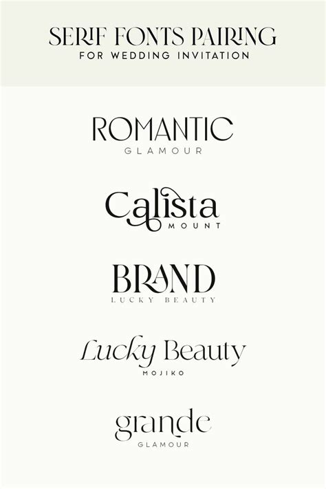 Serif Fonts Pairing For Wedding Invitation Lettering Fonts Elegant Serif Fonts Serif Fonts